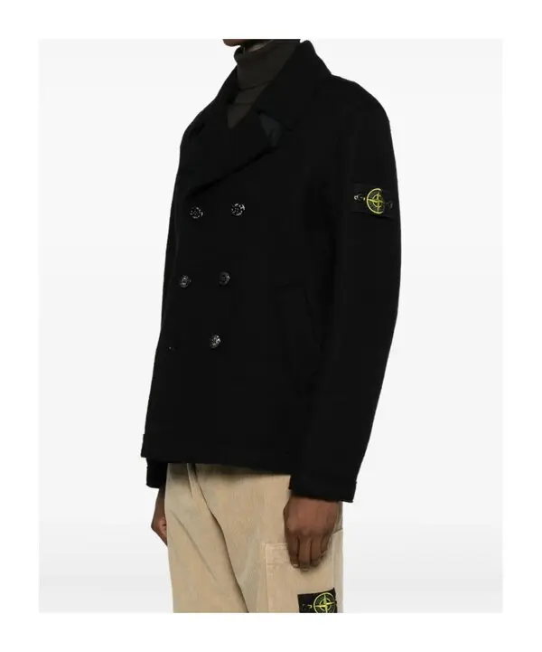Stone Island Wool Peacoat