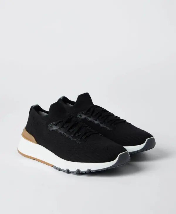 Brunello Cucinelli Knitted Lace-up Sneakers