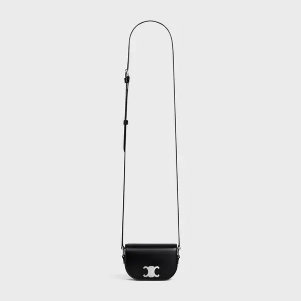 Celine Mini Crossbody Bag Triomphe In Shiny Calfskin