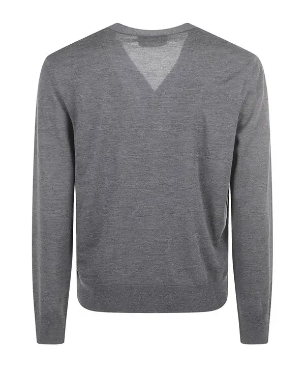 Dsquared2 Logo Embroidered Knitted Cardigan - Gray