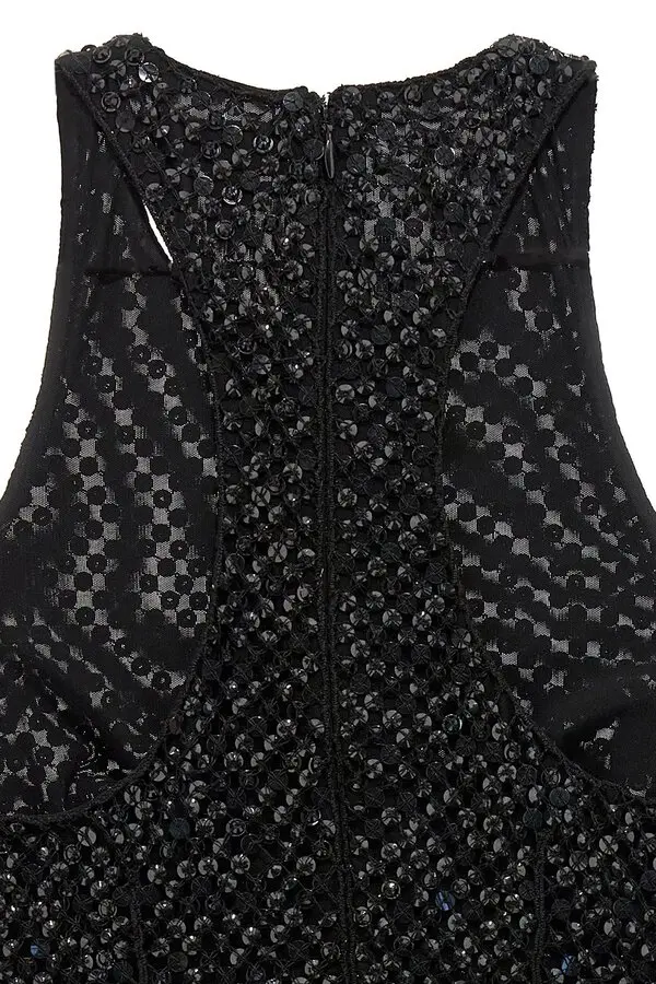 Attico Sleeveless Sequined Maxi Dress
