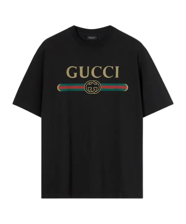 Gucci Logo Printed Jersey T-shirt - Black