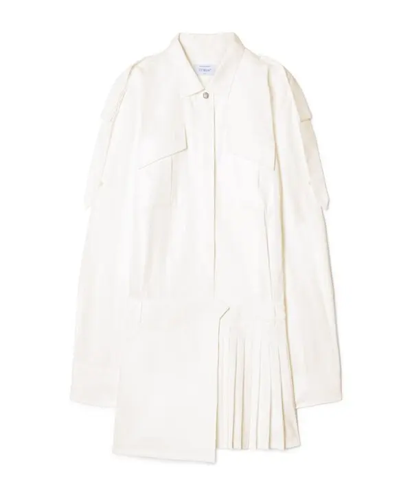 Off-White Savana Long Sleeved Mini Dress - White