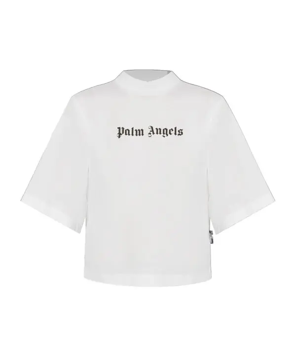 Palm Angels Logo Mockneck T-shirt - White