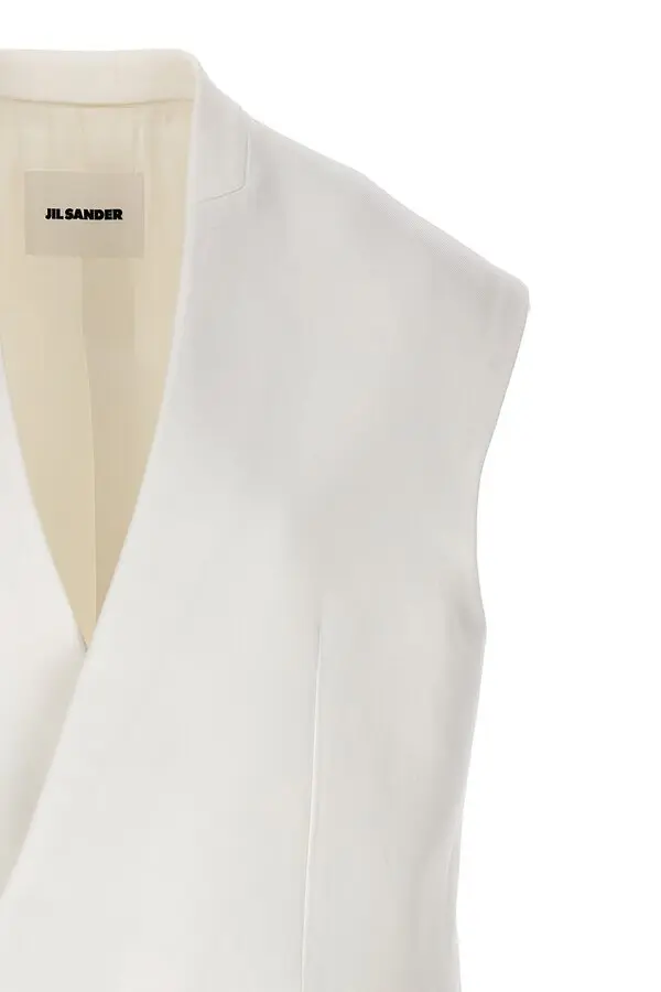 JIL SANDER Oversized Tailored Vest With Straight Hem