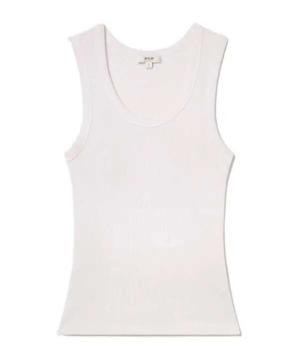 AGOLDE Poppy Sleeveless Ribbed Tank Top - White