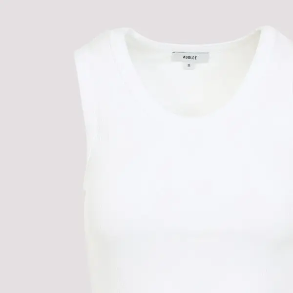 AGOLDE Poppy Sleeveless Ribbed Tank Top - White