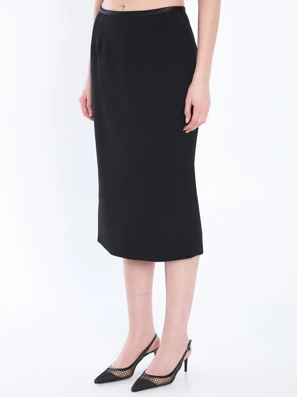 Dolce & Gabbana Crepe Calf-length Pencil Skirt - Black