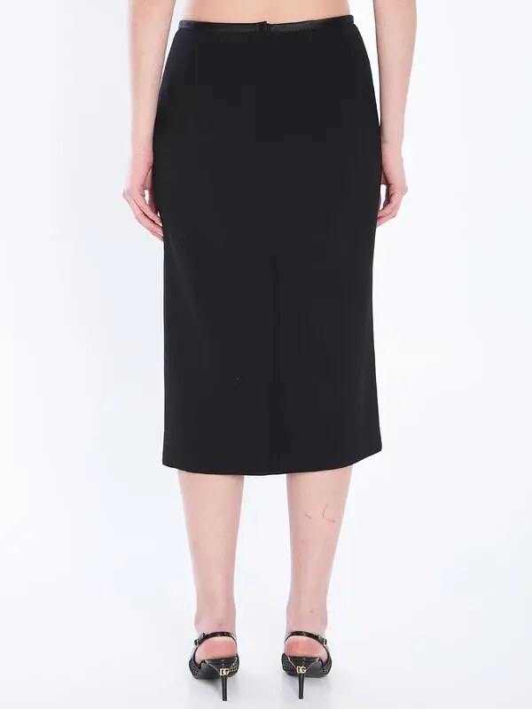 Dolce & Gabbana Crepe Calf-length Pencil Skirt - Black