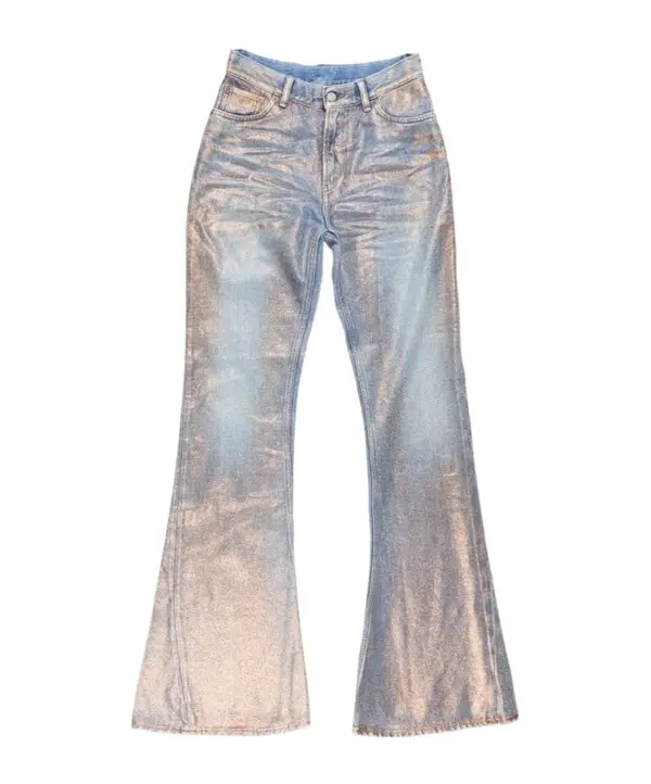 Acne Studios Fitted Glitter Jeans - Light Blue Rose Copper