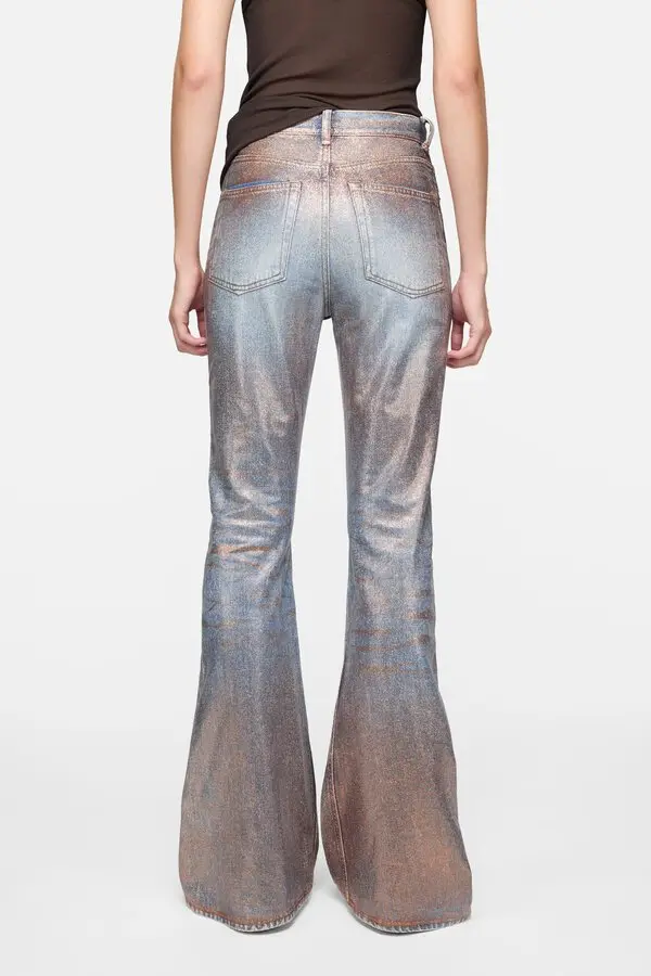 Acne Studios Fitted Glitter Jeans - Light Blue Rose Copper
