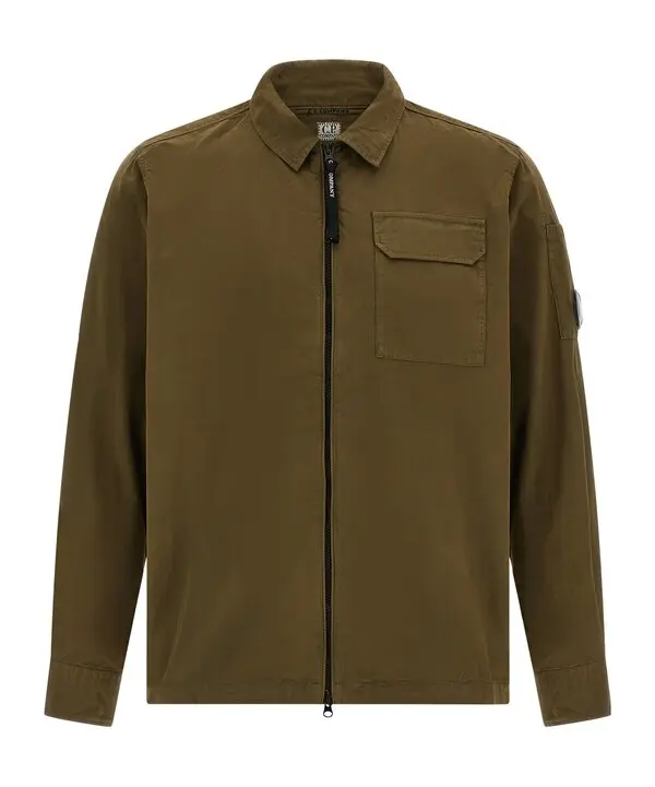 C.P. COMPANY Lens Zipped Shirt - Green