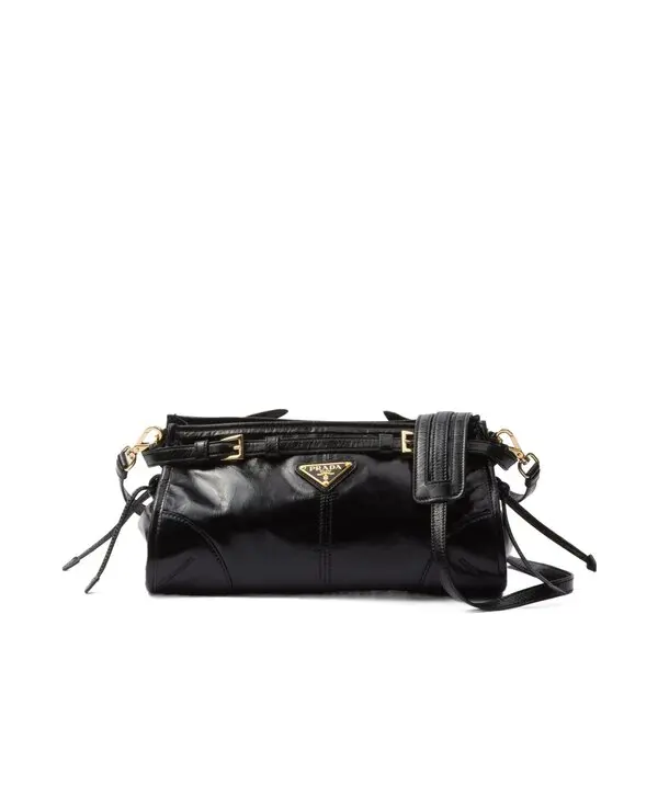 Prada Bonnie Small Leather Shoulder Bag - Black