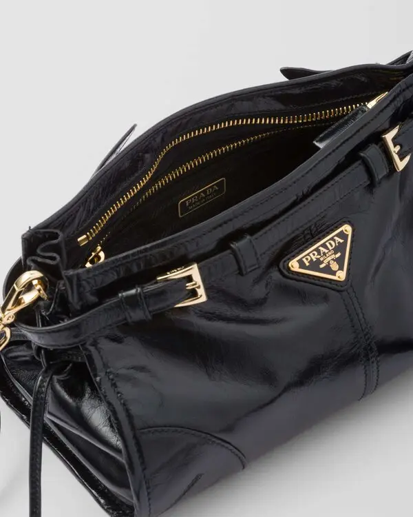 Prada Bonnie Small Leather Shoulder Bag - Black