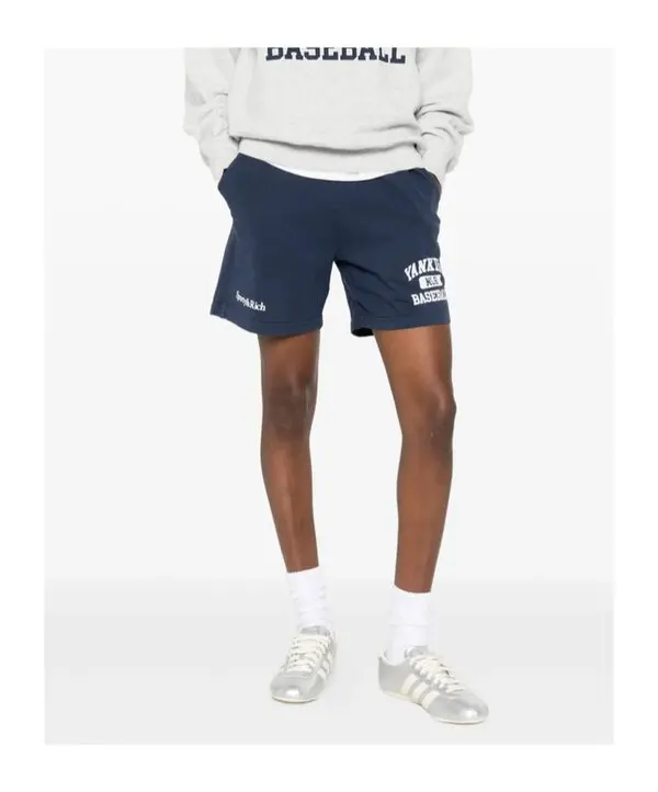 SPORTY  RICH Sporty & Rich "yankees Mlb Baseball" Elasticated Waist Shorts