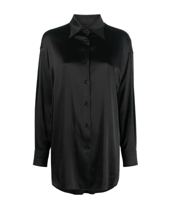 TOM FORD Pointed Collar Button-up Shirt - Black