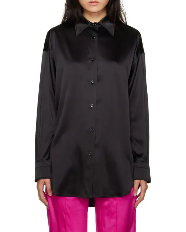 TOM FORD Pointed Collar Button-up Shirt - Black