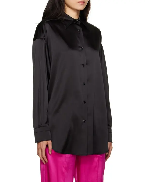 TOM FORD Pointed Collar Button-up Shirt - Black