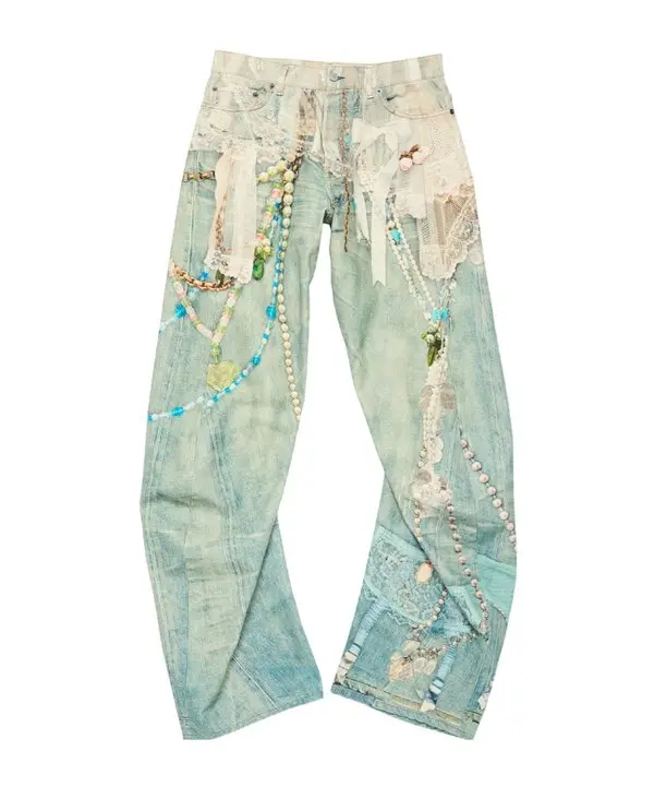 Acne Studios Relaxed Fit Distressed Jeans - Green