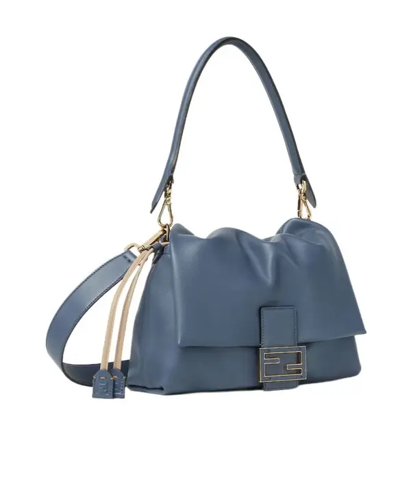 Fendi Mamma Baguette Medium Crossbody Bag - Blue