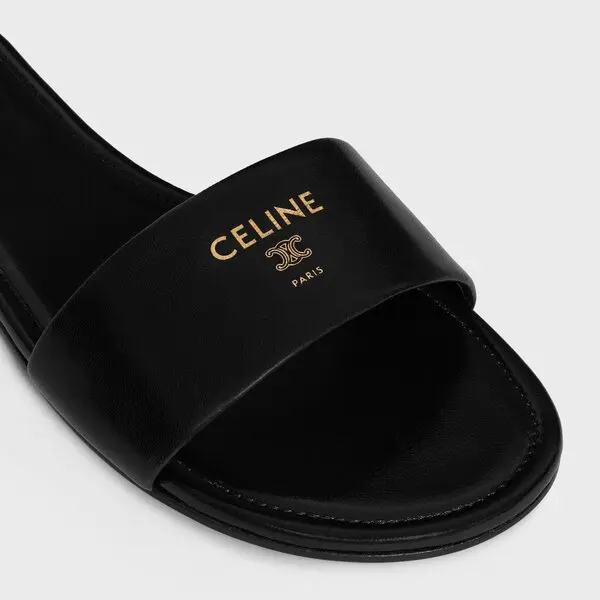 Celine Coast Mule In Lambskin - Black