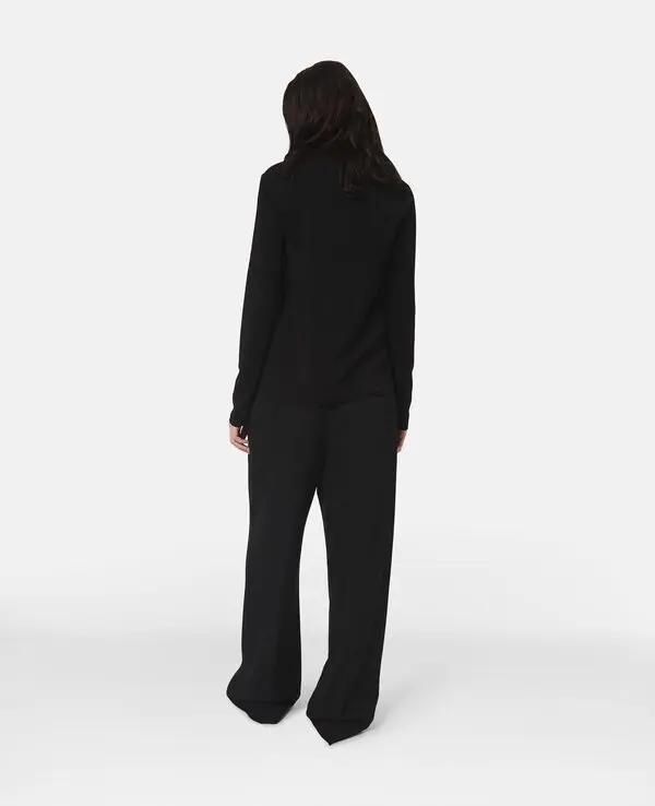 Stella McCartney Zip-up Long Sleeve Shirt With Slit Hem