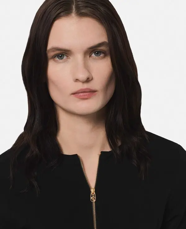 Stella McCartney Zip-up Long Sleeve Shirt With Slit Hem