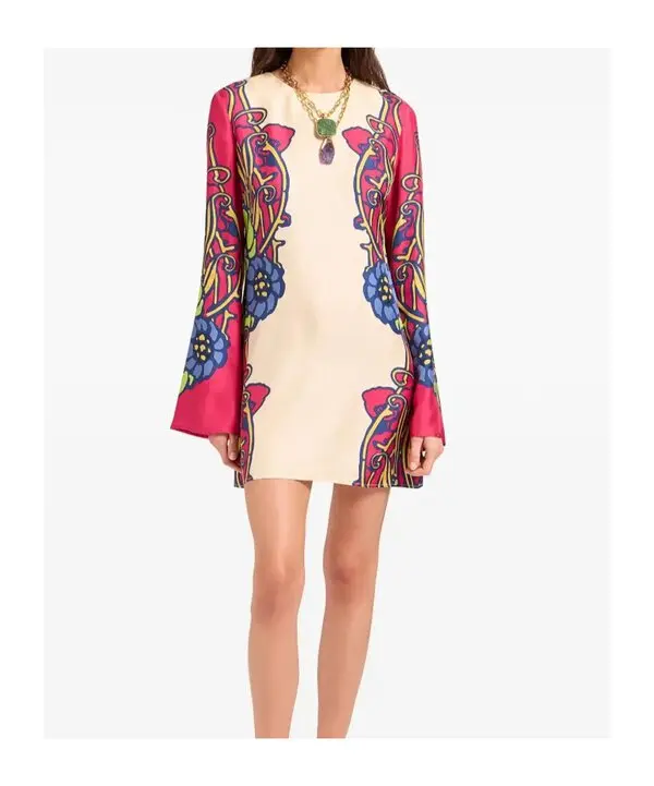 La DoubleJ Mini Supreme Printed Dress - Nude