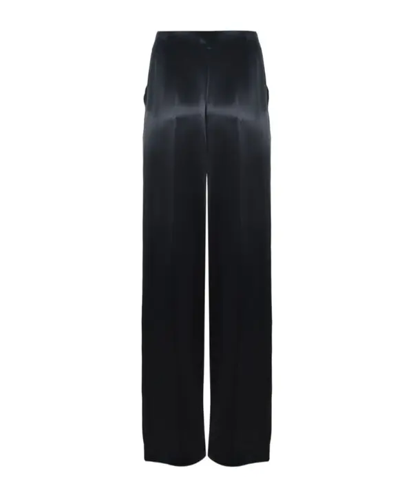 Alberta Ferretti Creased Wide Leg Trousers - Black
