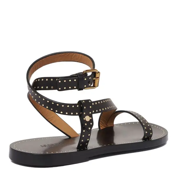 Isabel Marant Étoile Studded Buckled Ankle Strap Sandals - Black