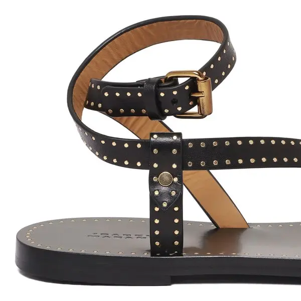 Isabel Marant Étoile Studded Buckled Ankle Strap Sandals - Black