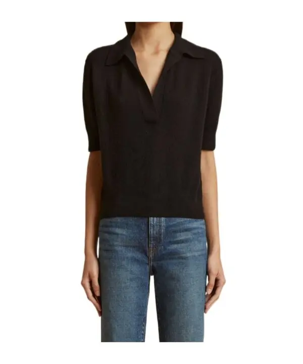 Khaite Jo Knitted Polo Top