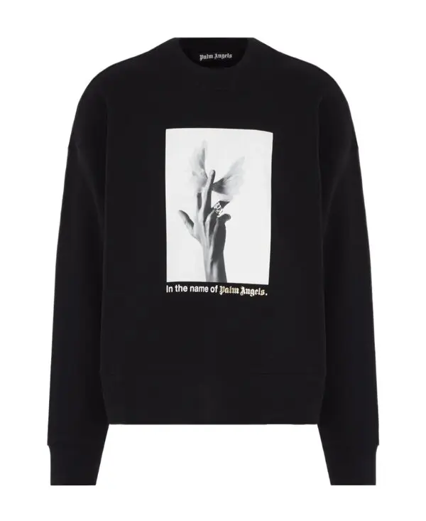 Palm Angels Photograph-printed Crewneck Sweatshirt - Black