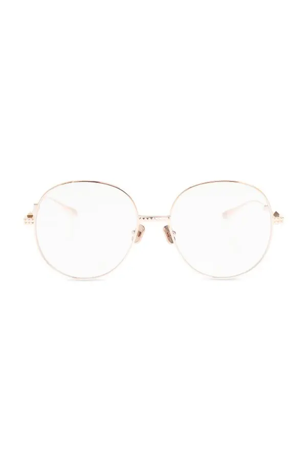 Valentino Garavani Full Rim Round Frame Eyeglasses - White