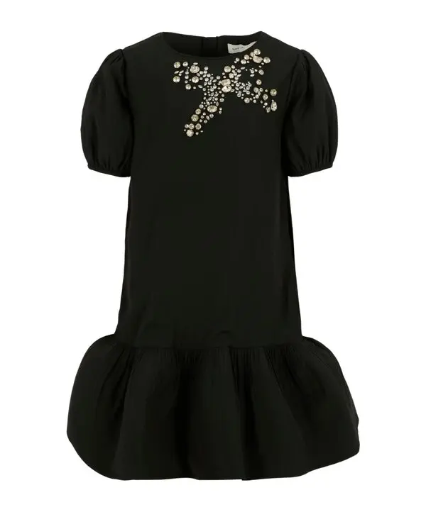 Marc Jacobs Short Puff Sleeve Dress With Crystal Embellishment