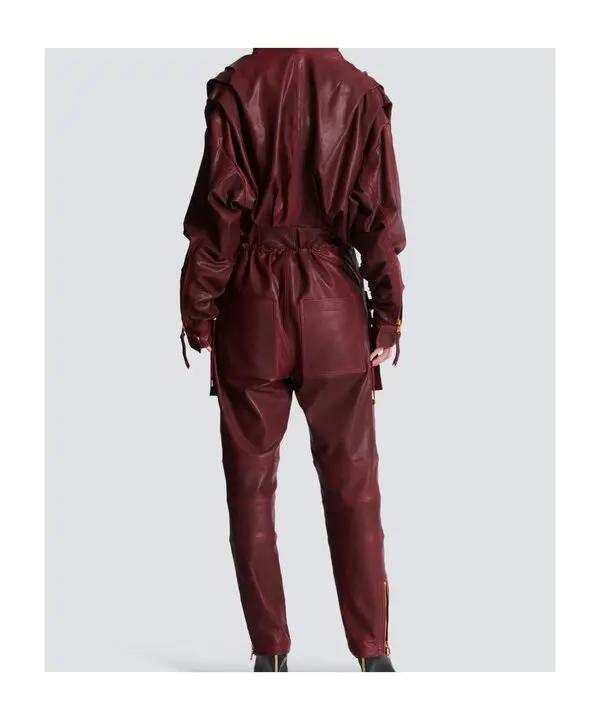 Balmain Leather Hooded Dress