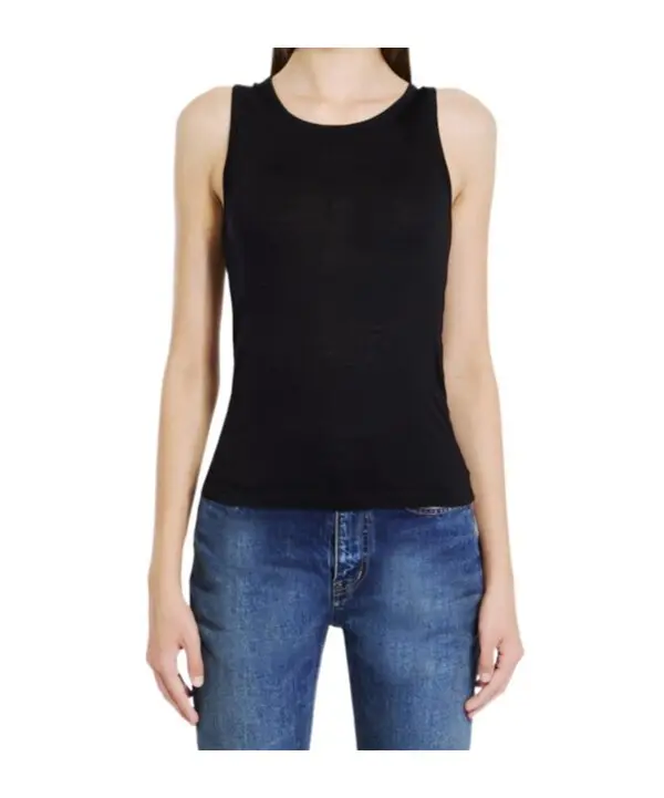Saint Laurent Cassandre Sleeveless Top - Black