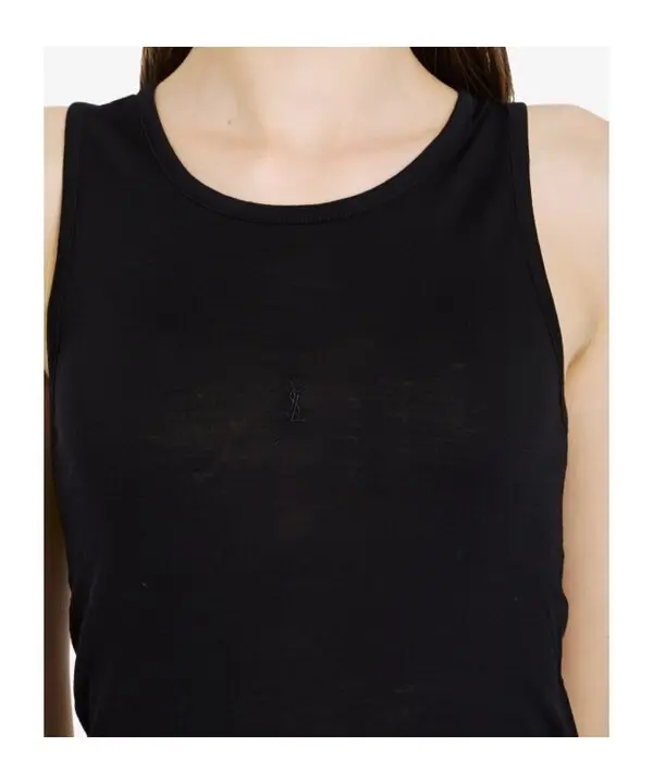 Saint Laurent Cassandre Sleeveless Top - Black