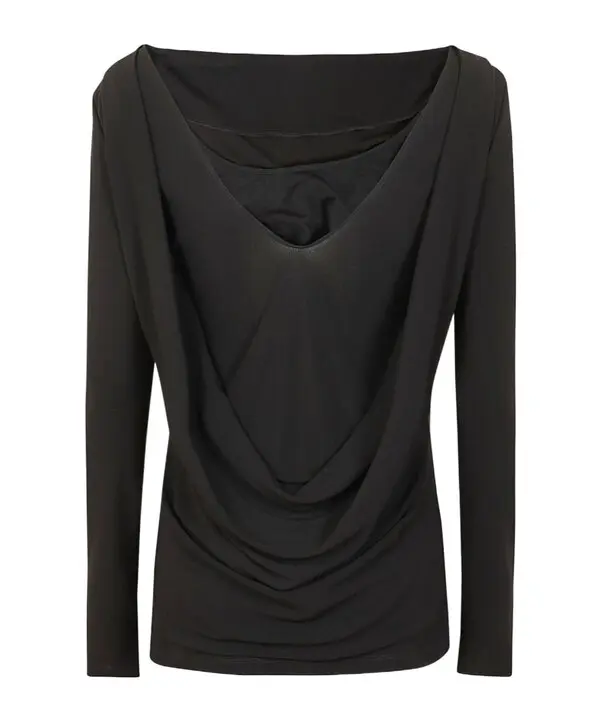 Alberta Ferretti Long Sleeve Draped T-shirt