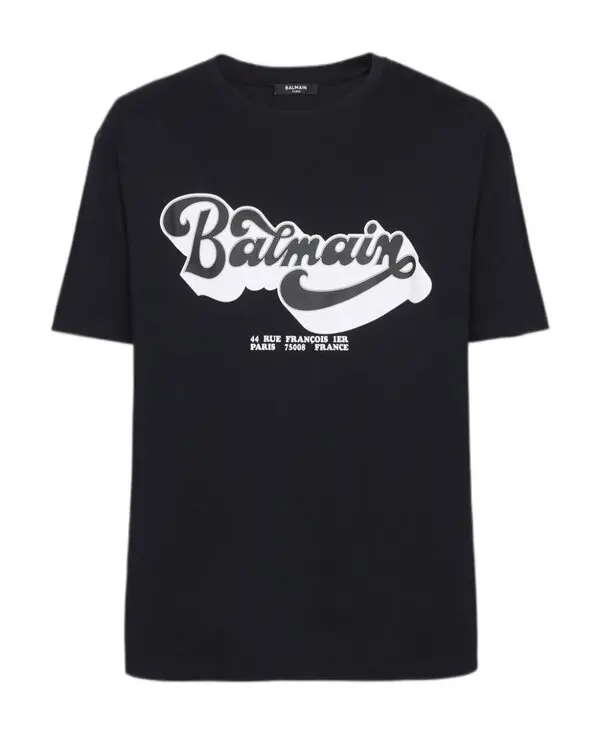 Balmain Logo Printed Crewneck T-shirt