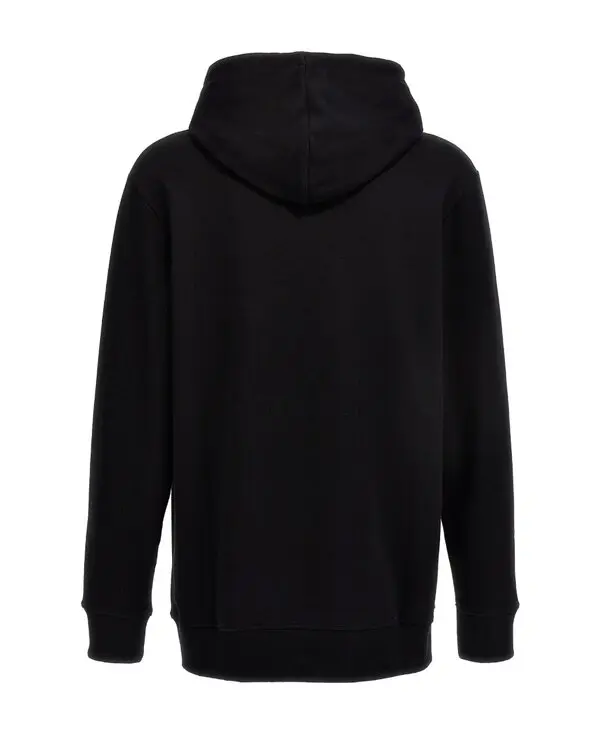 Balmain Logo Embossed Drawstring Hoodie - Black