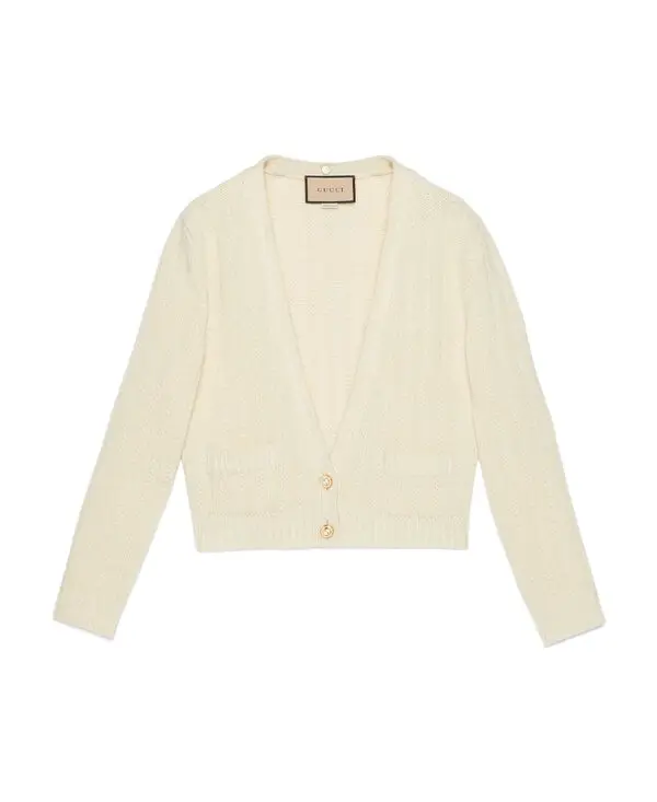 Gucci Detachable Faux-fur Collar Cardigan - Nude