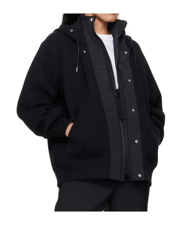 Sacai Sponge Sweat X Grosgrain Hoodie