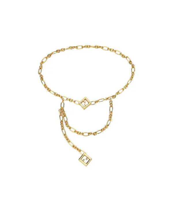 Fendi Ff Diamonds Chain Belt - Nude
