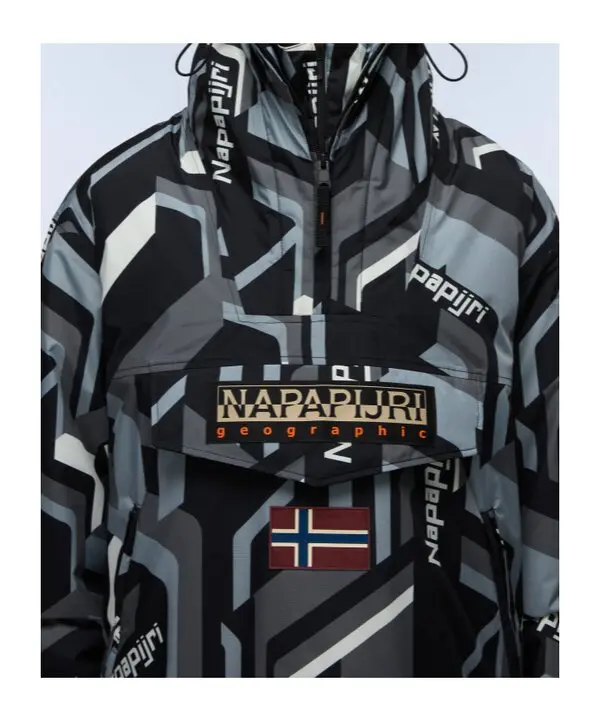 NAPAPIJRI Rf Next Printed Hooded Jacket - Black
