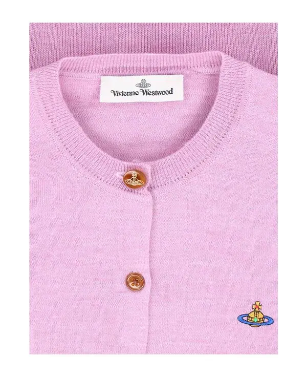 VIVIENNE WESTWOOD Orb Embroidered Buttoned Cardigan - Pink