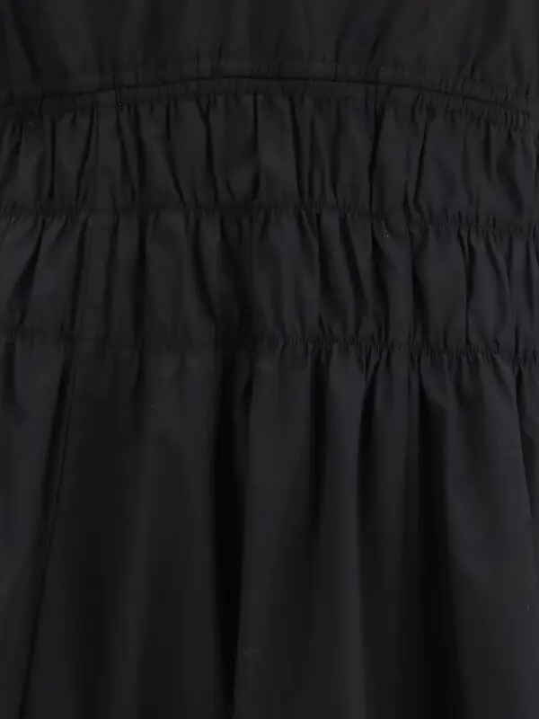 Pinko Shirred A-line Dress With V-neck And Thin Straps