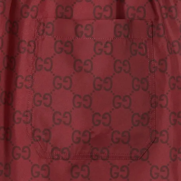 Gucci Gg Print Nylon Swim Shorts - Red