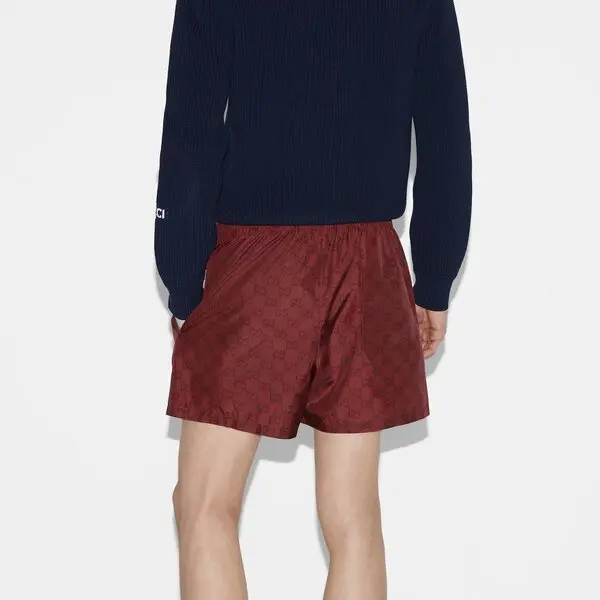 Gucci Gg Print Nylon Swim Shorts - Red