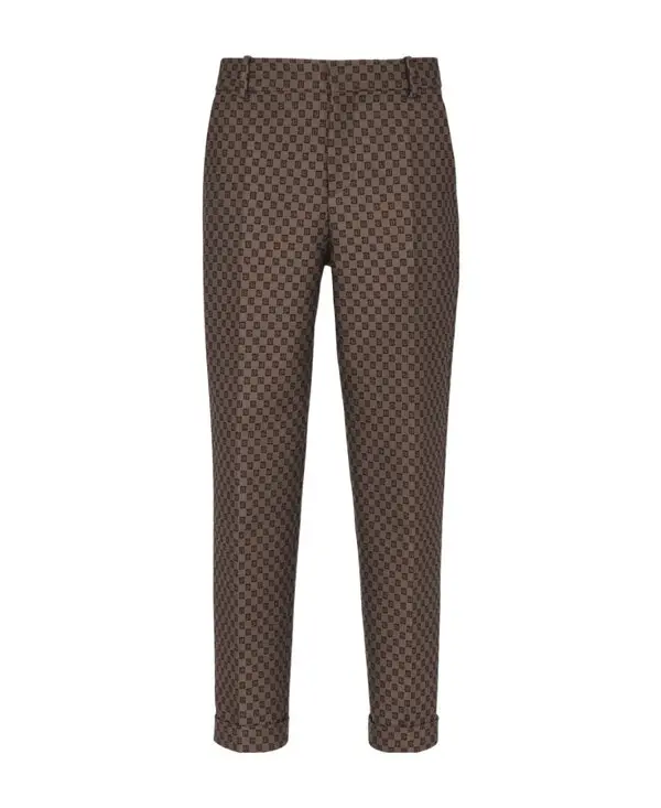 Balmain Monogram Jacquard Straight Leg Pants